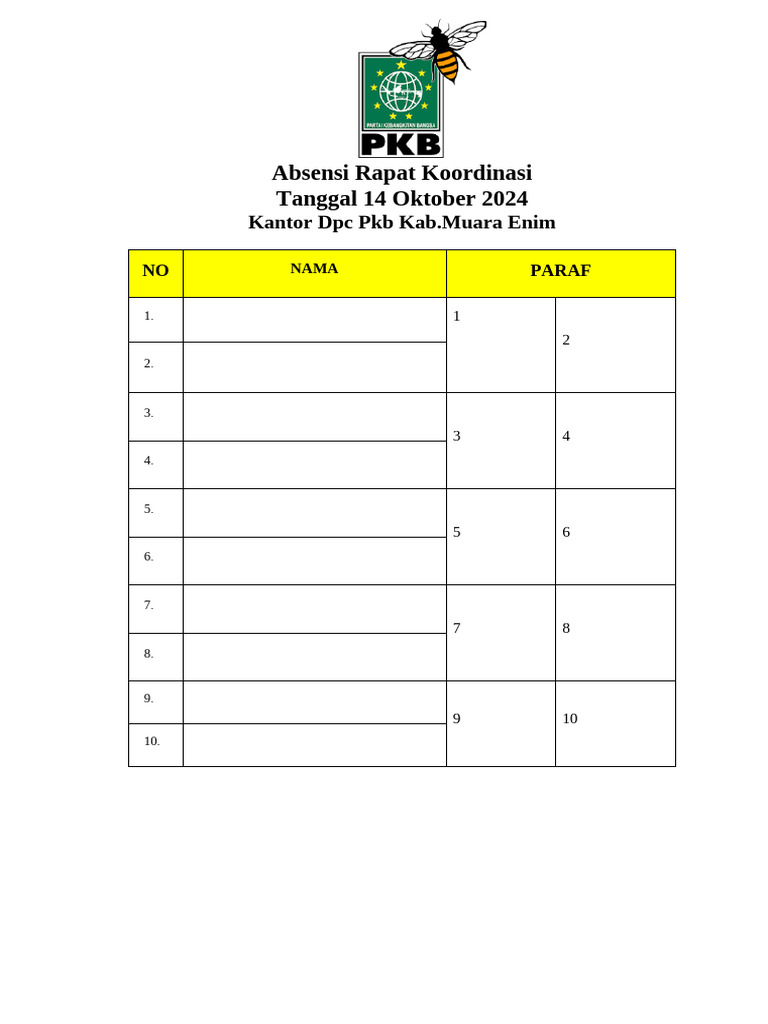Absen Rapat Fraksi | PDF