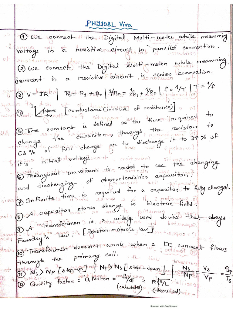 PHY108L Viva | PDF