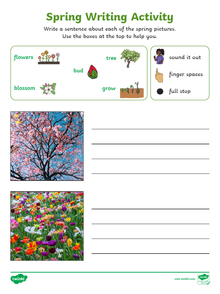 T e 2549567 Spring Themed Early Writing Activities - Ver - 3 | PDF