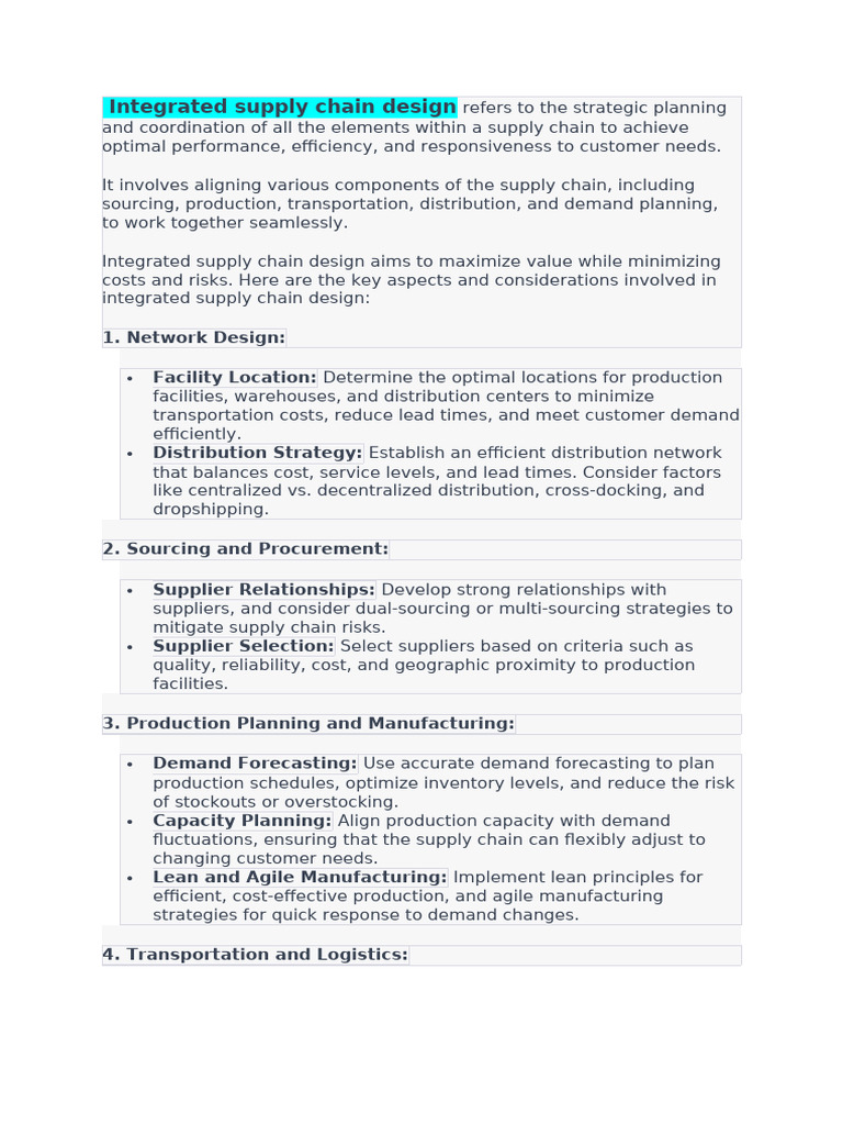 Unit 2 Isc | PDF | Supply Chain | Lean Manufacturing