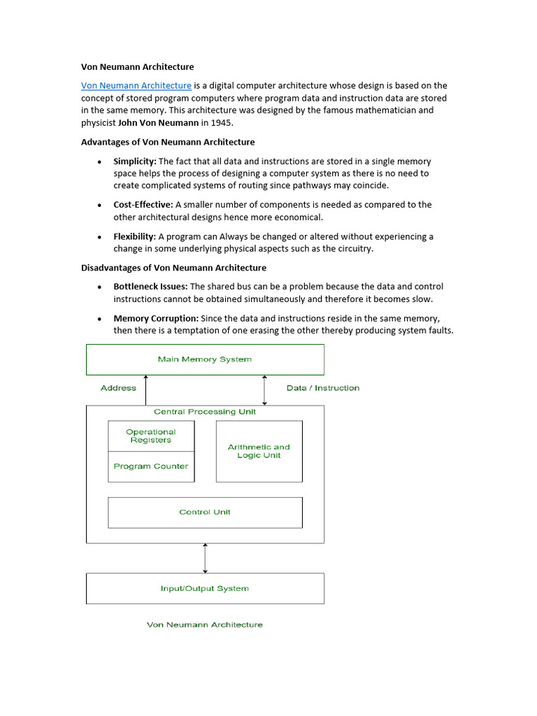 Von Neumann Architecture | PDF | Manufactured Goods | Computing