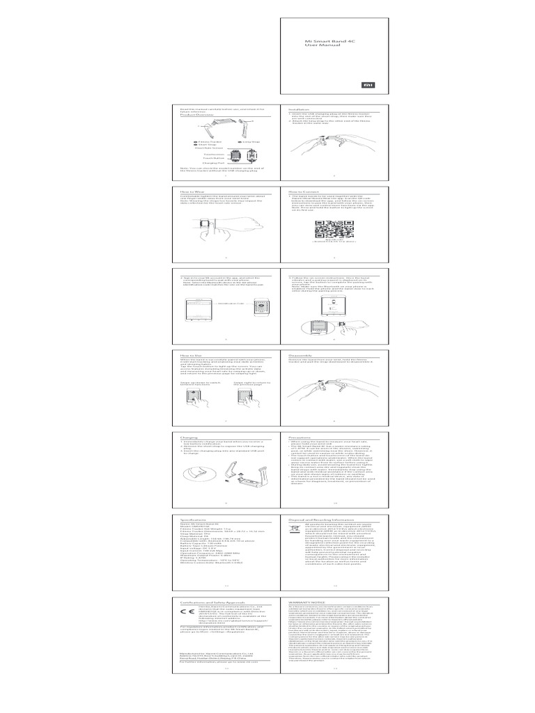 Mi Smart Band 4C User Manual Guide | PDF | Xiaomi | Waste