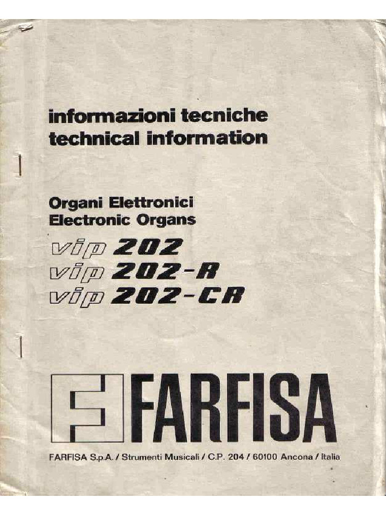 Schematic Farfisa Vip 202 202 R 202cr 480272 | PDF