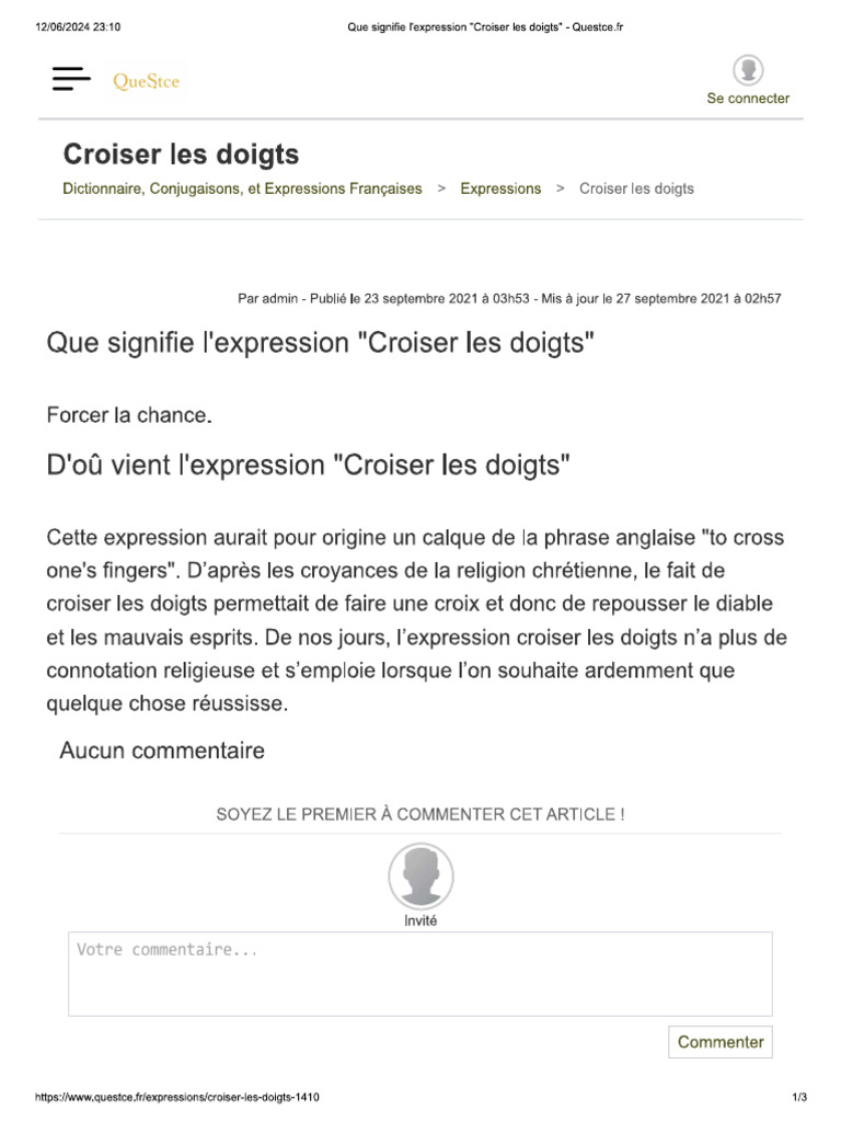 Croiser Les Doigts | PDF