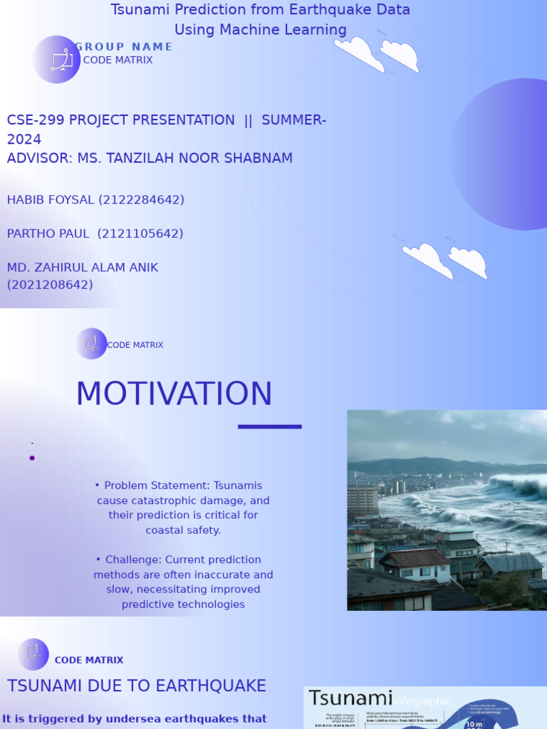 (TSUNAMI PREDICTION) Project Proposal Presentation | PDF | Tsunami ...