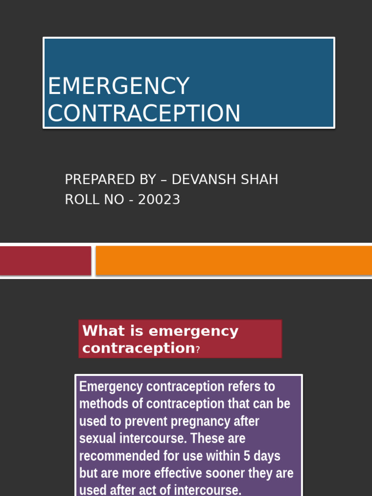 Overview of Emergency Contraception | PDF | Birth Control | Family Planning