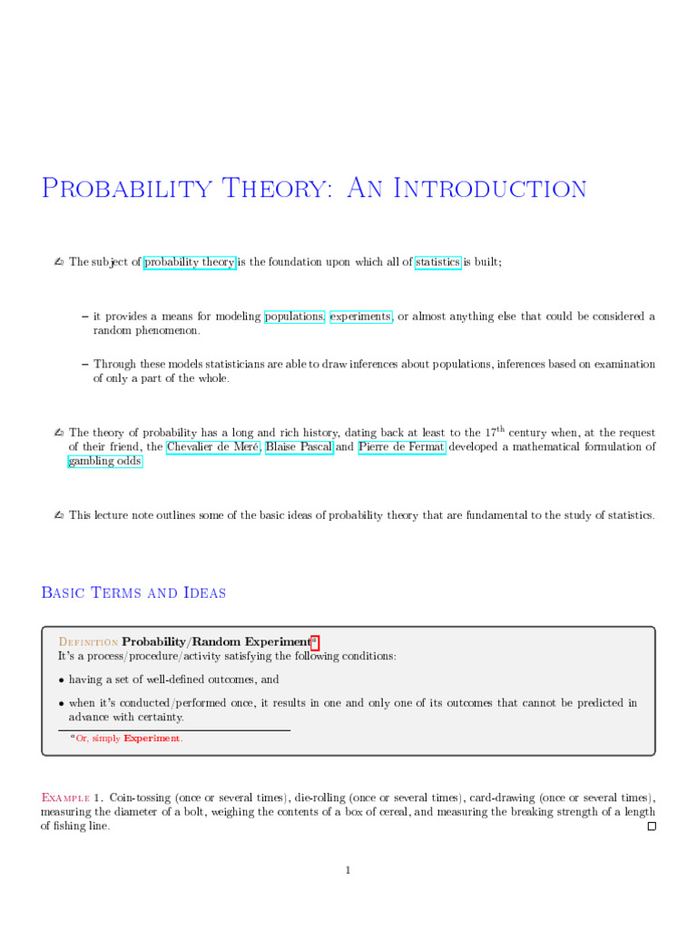 Lecture Note IV | PDF | Probability Theory | Statistics