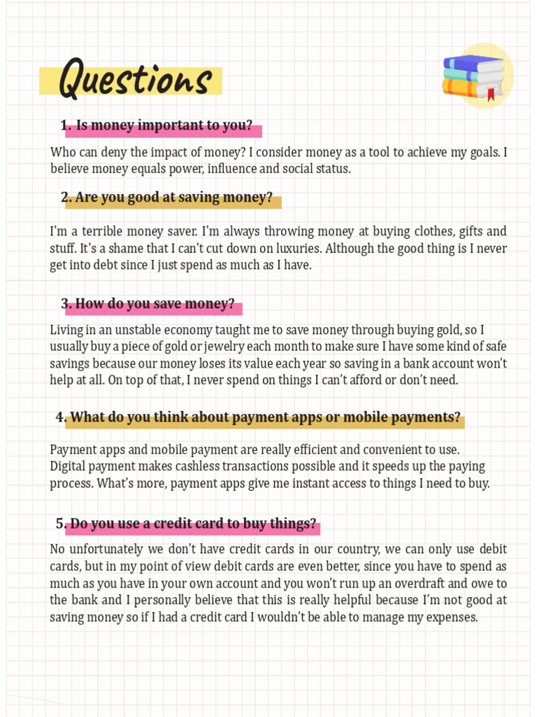 money question | PDF | Payments | Money