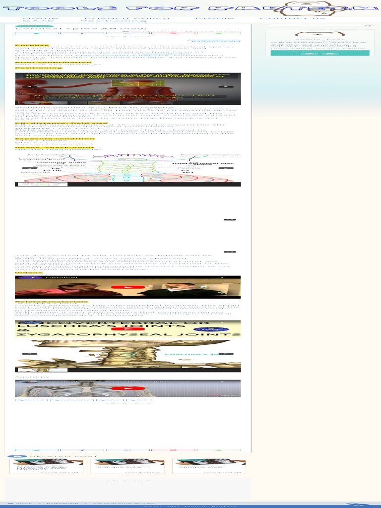 Cervical Spine AP Radiograph Guide | PDF | Vertebra | Vertebral Column
