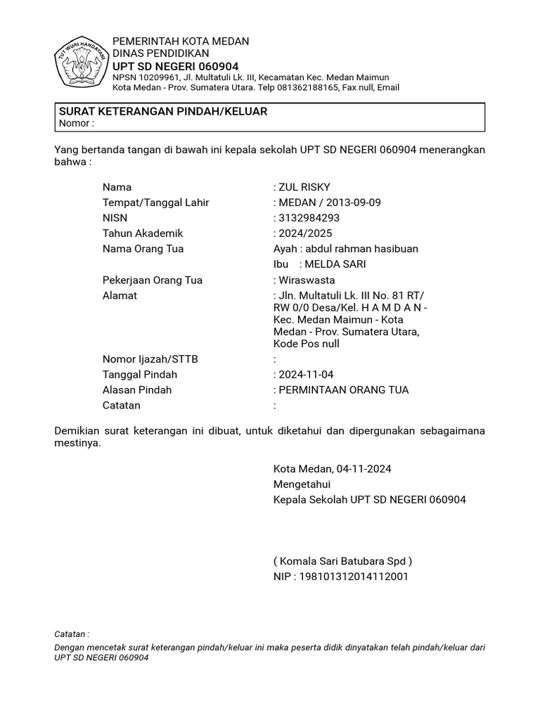 Surat Muatsi Zul Rizki | PDF