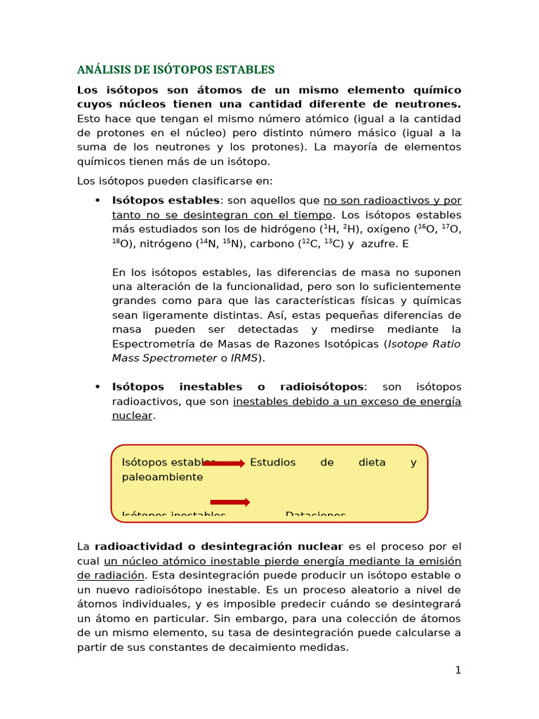 Apuntes Isótopos | PDF | Química