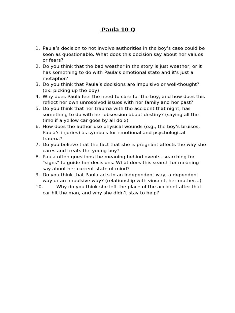 Paula 10 Q | PDF