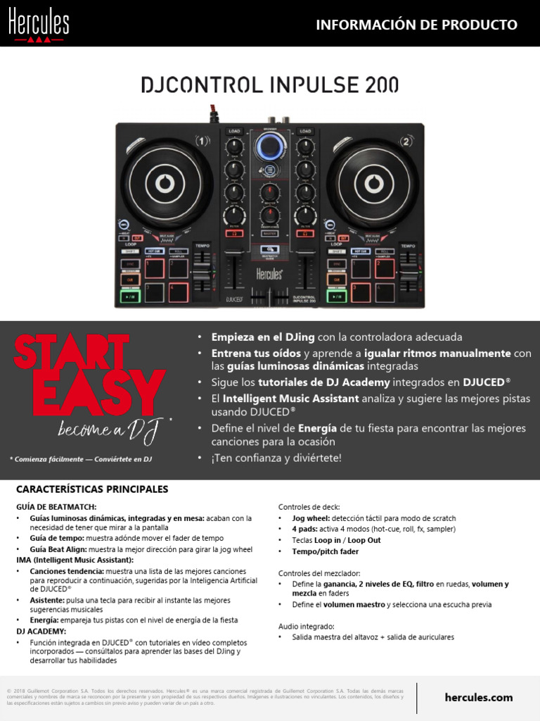 DJControl Inpulse 200 ProductSheet ES | PDF | Disc jockey | Tecnología ...