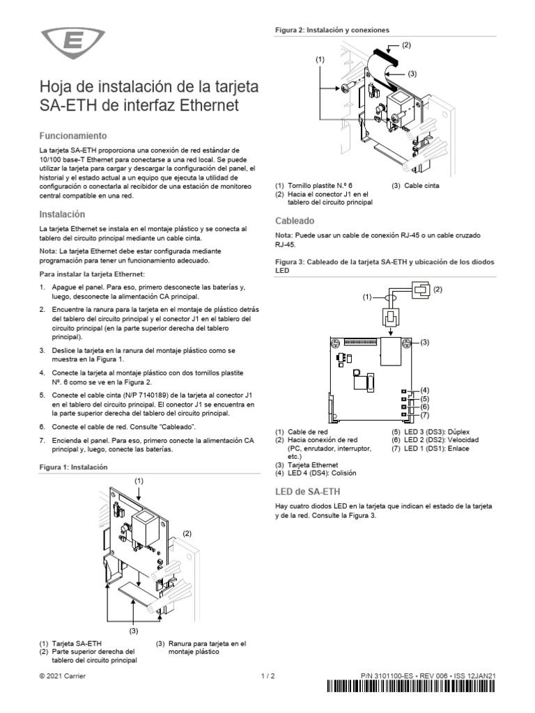 SA-ETH - Ethernet Interface Card Instalation | PDF | Electrónica ...