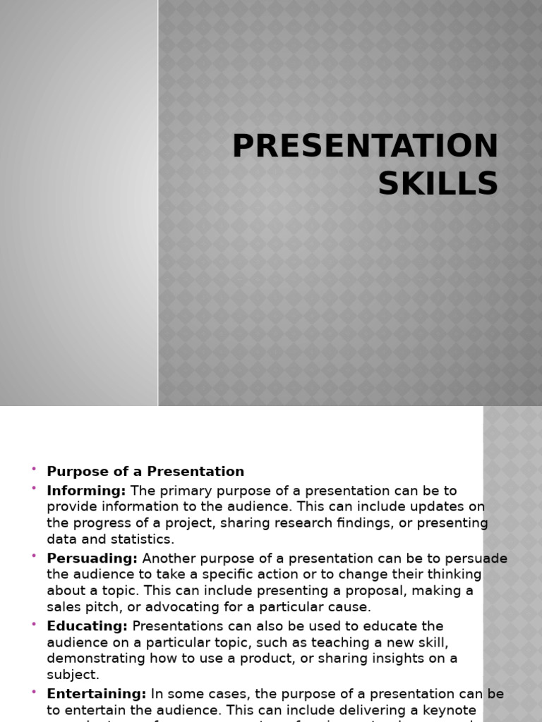 Essential Presentation Skills Guide | PDF | Information | Thought