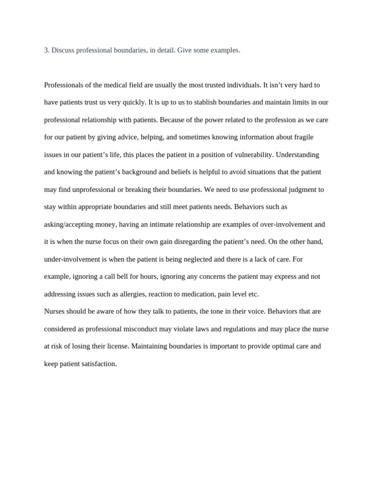 Professional Boundaries Discussion | PDF