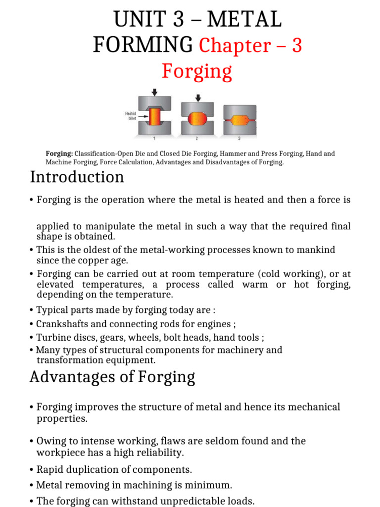 Unit 3 Chapter 3 Forging | PDF | Forging | Building Materials
