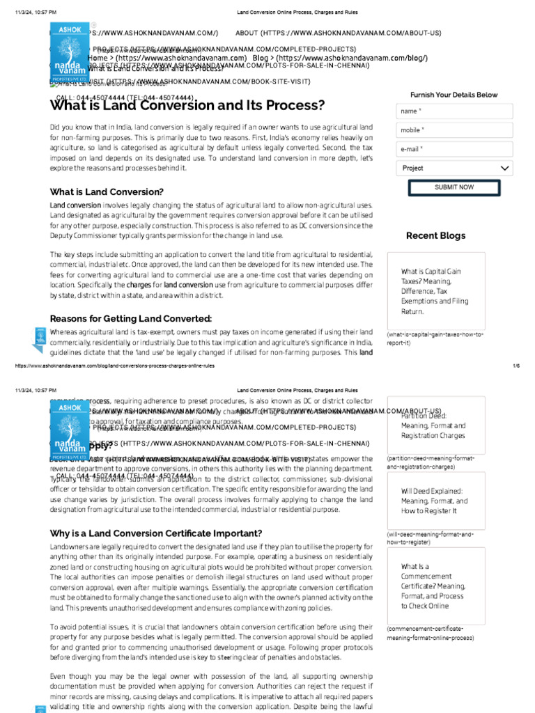 Land Conversion Online Process, Charges and Rules | PDF | Taxes | Tax ...