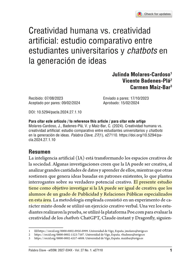 3.-Creatividad Humana vs. Creatividad-TRES | PDF | Inteligencia ...