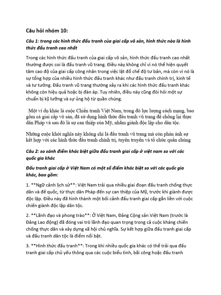 Câu hỏi nhóm 10 | PDF