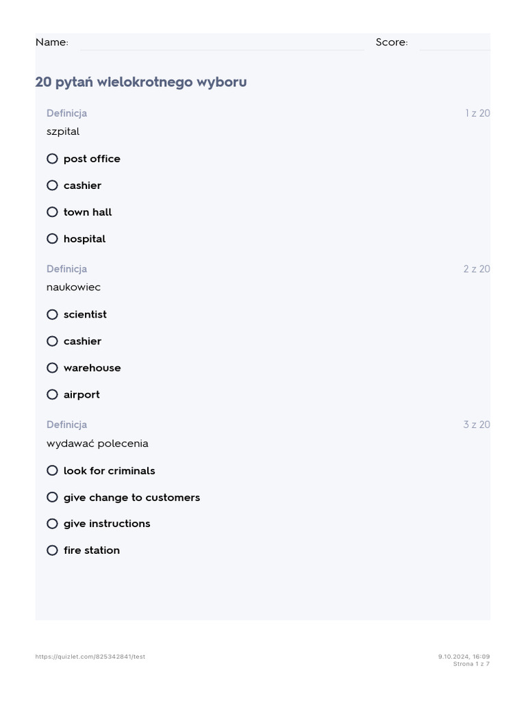 Jobs - Job Activities-Workplaces - Quizlet | PDF