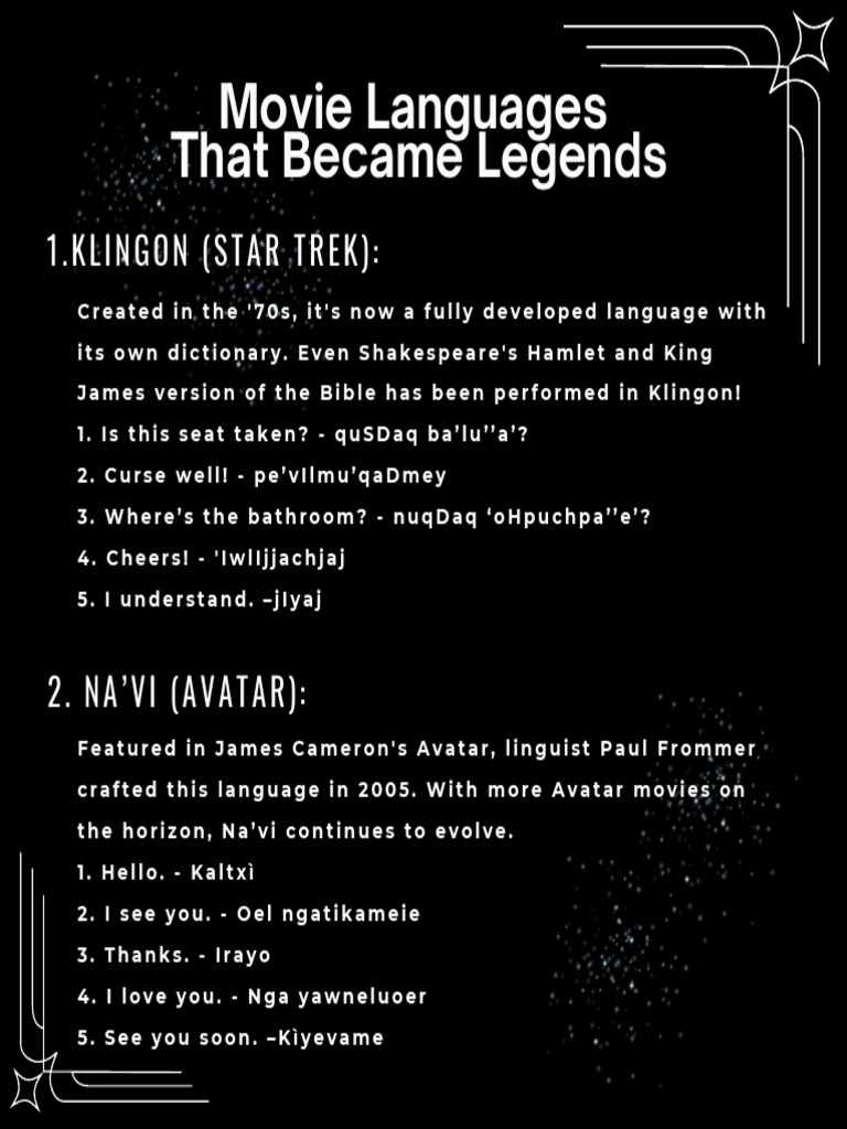 Movie Languages That Became Lege | PDF | Languages | Foreign Language ...