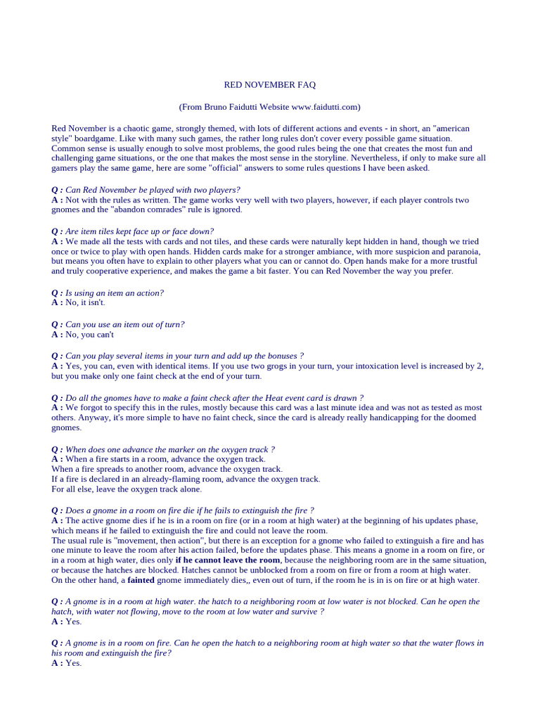 Red November Faq | PDF | Water