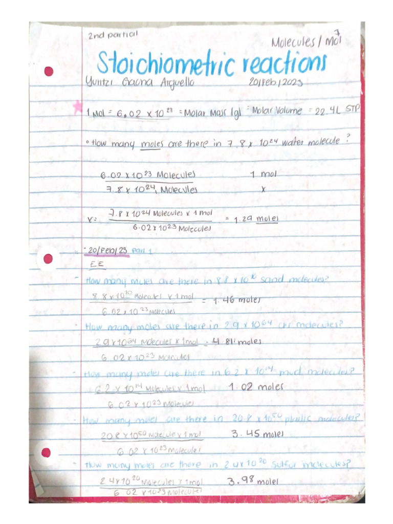 Stoichiometric Reactions | PDF
