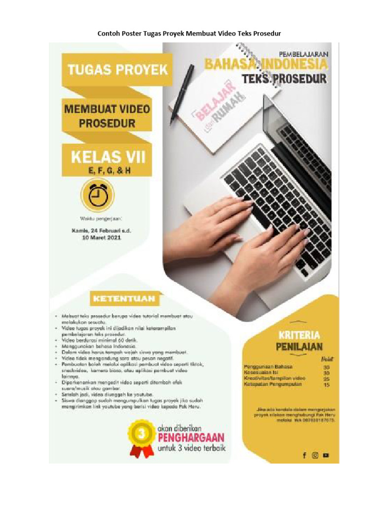 Lampiran 2.2.1 Contoh Poster Proyek | PDF | Seni