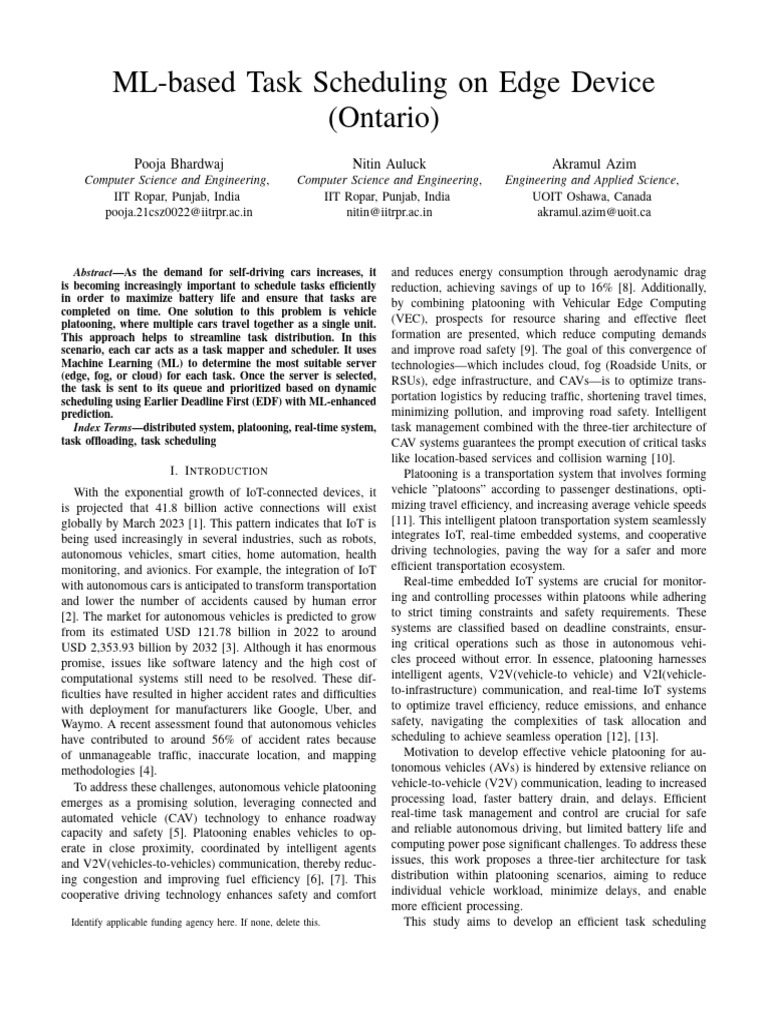 Ontaria Paper IEEE Conference Version 1 | PDF | Scheduling (Computing ...