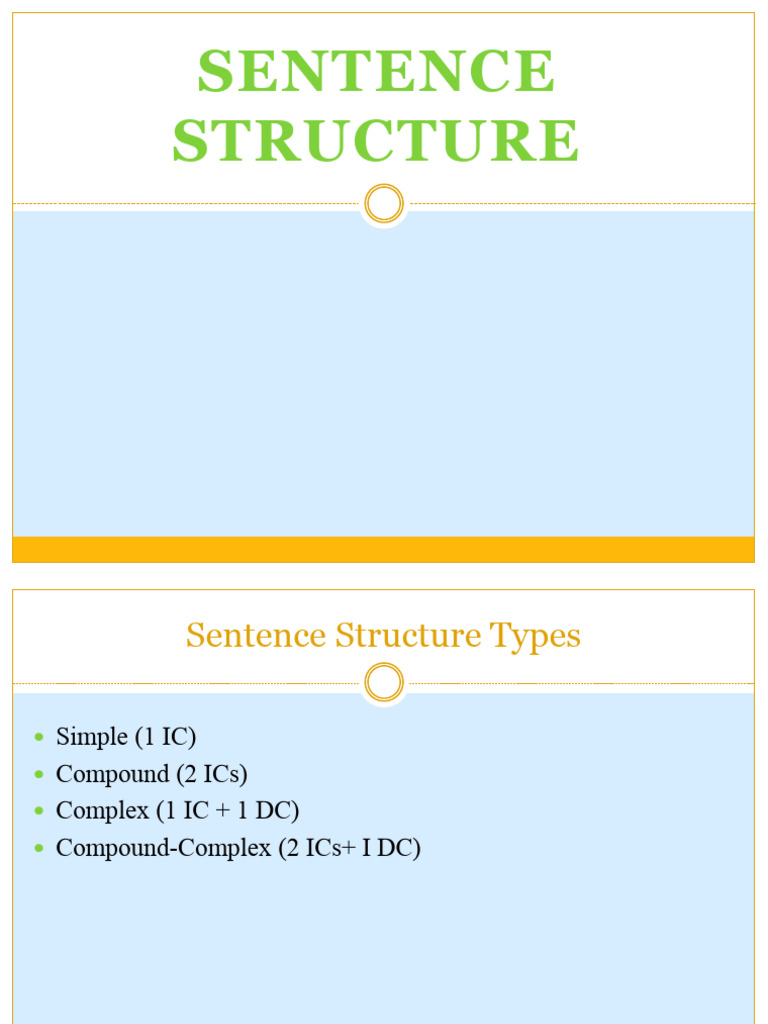Sentence - Structure - Types - My Version | PDF | Language Mechanics ...