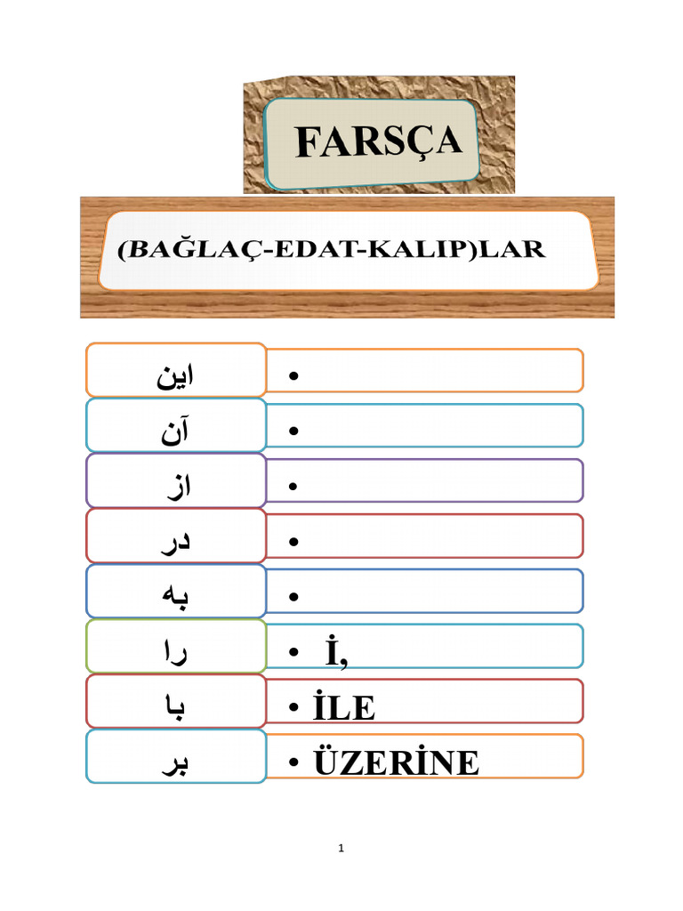 15 Ders Farsca Edat Baglac Ve Kelime Grupları | PDF