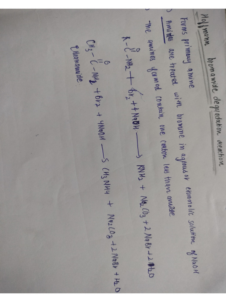 Hoffman Bromamide Degradation Reaction | PDF