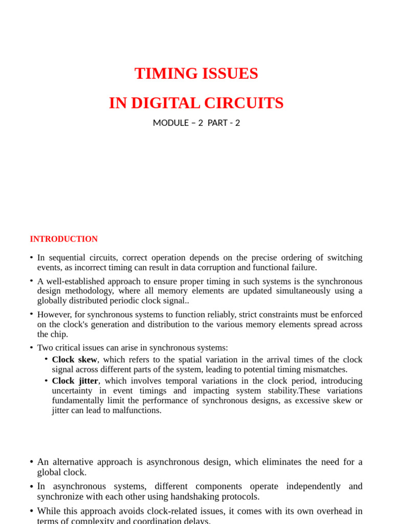 Module - 2 Part 2 AVLSI | PDF | Digital Electronics | Computer Engineering