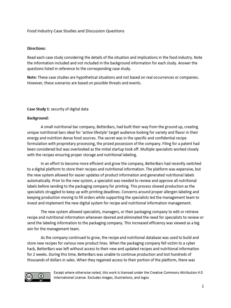 Food Industry Cybersecurity Case Studies | PDF | Milk | Information