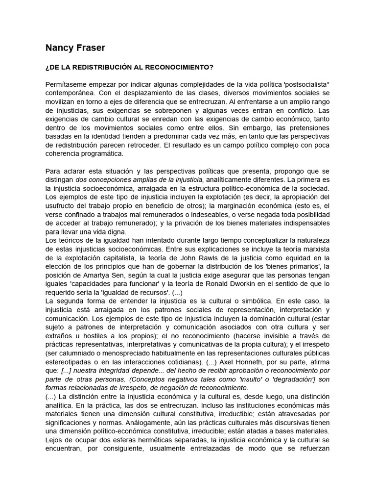 Nancy Fraser | PDF | Homosexualidad | Capitalismo