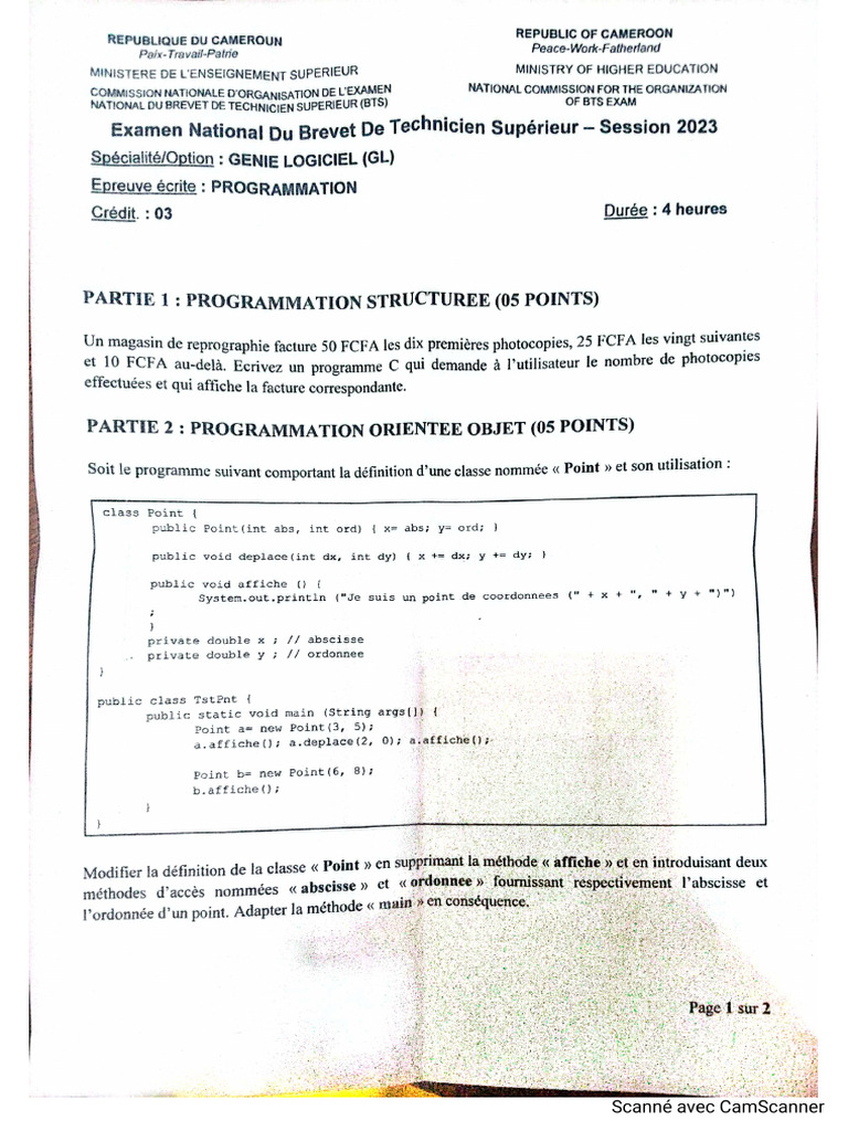 Programmation BTS 2023 | PDF