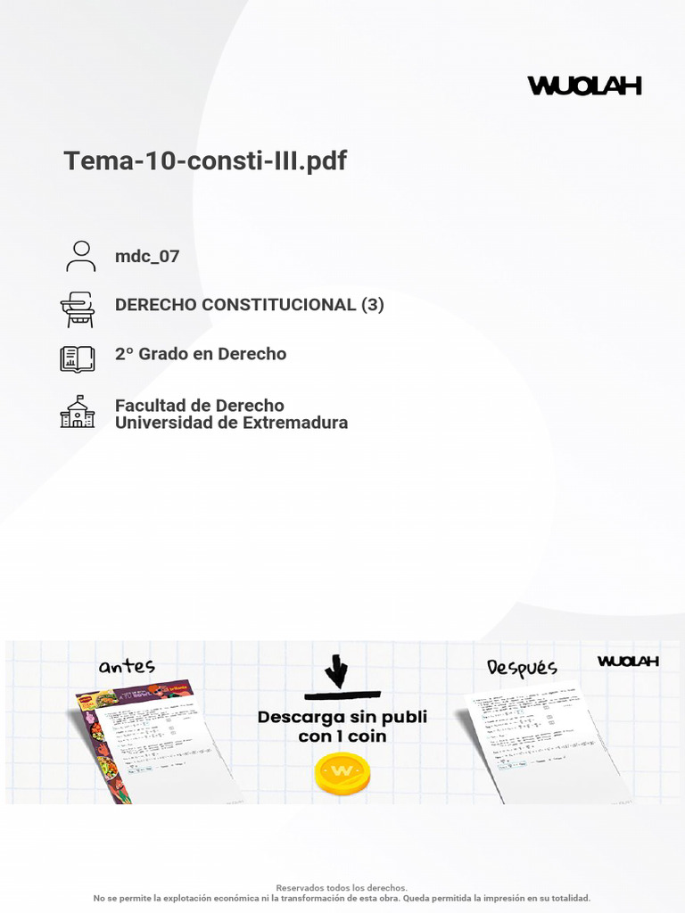 Wuolah Free Tema 10 Consti III | PDF | Estado (política) | Estado de bienestar