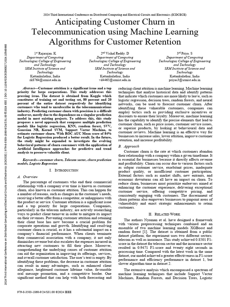 Anticipating Customer Churn in Telecommunication Using Machine Learning ... Anticipating Customer Churn in Telecommunication Using Machine Learning ...