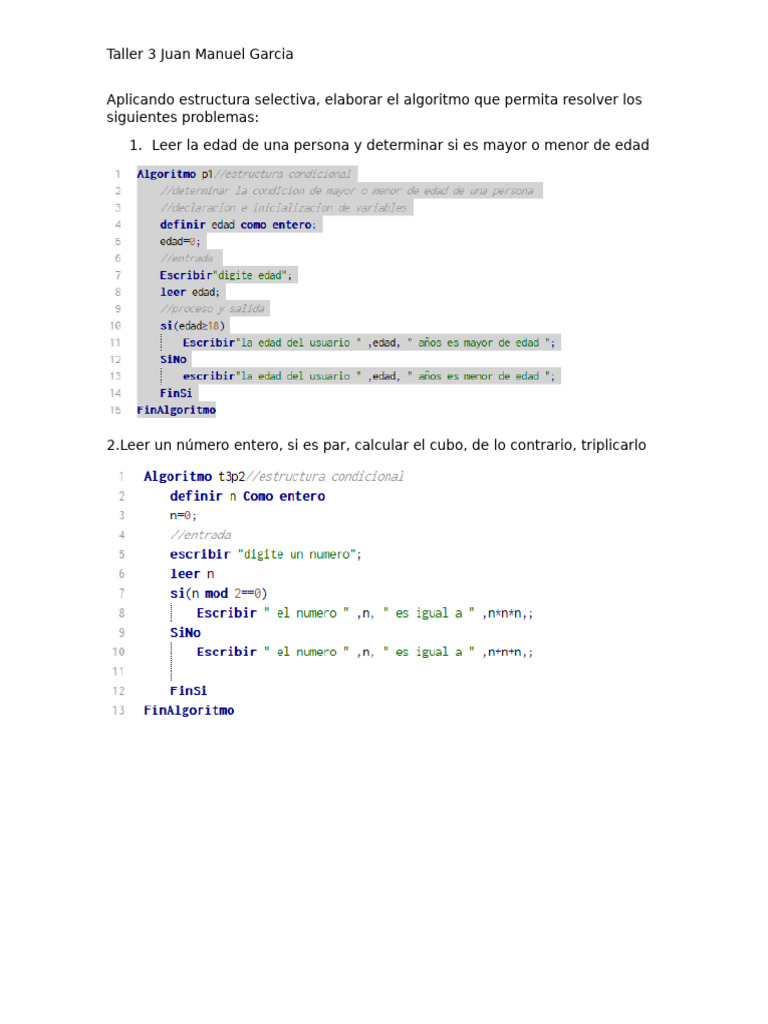 Algoritmos para Condiciones y Cálculos | PDF | Salario | Aritmética