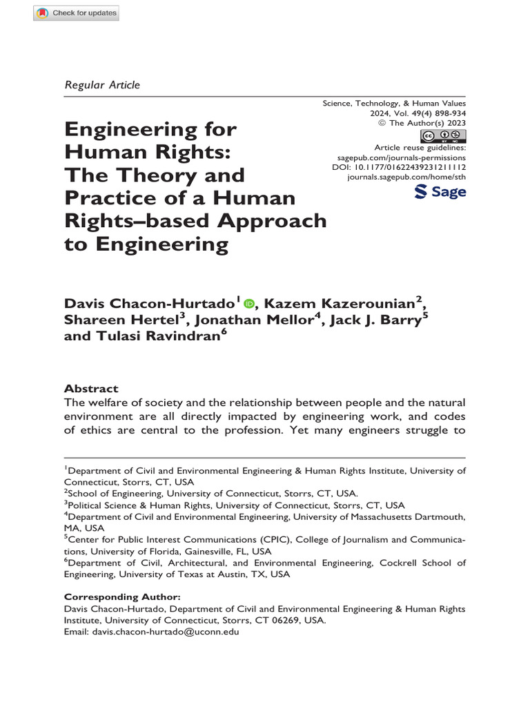 Chacon Hurtado Et Al 2023 Engineering For Human Rights The Theory and ...