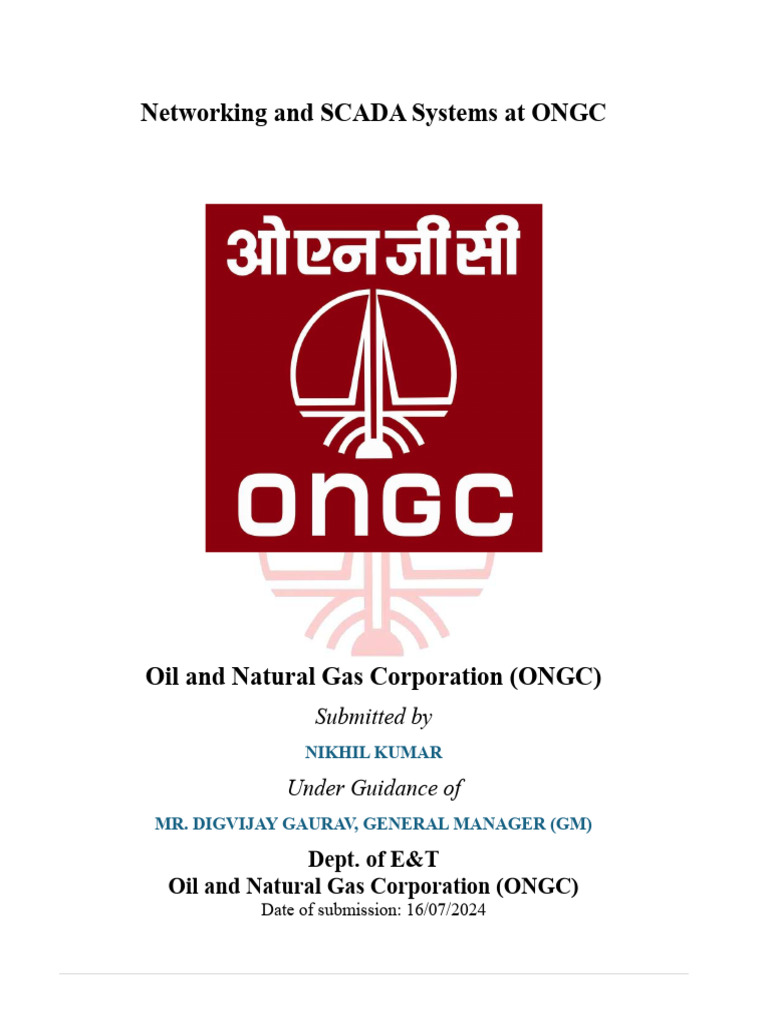 Networking and SCADA Systems at ONGC Report | PDF | Scada | Switch