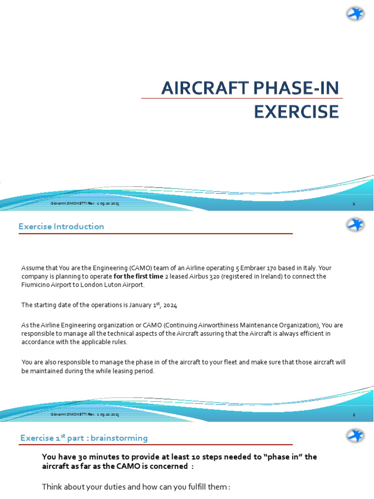 Aircraft Phase-In Execise Rev. 1 09.10.2023 | PDF
