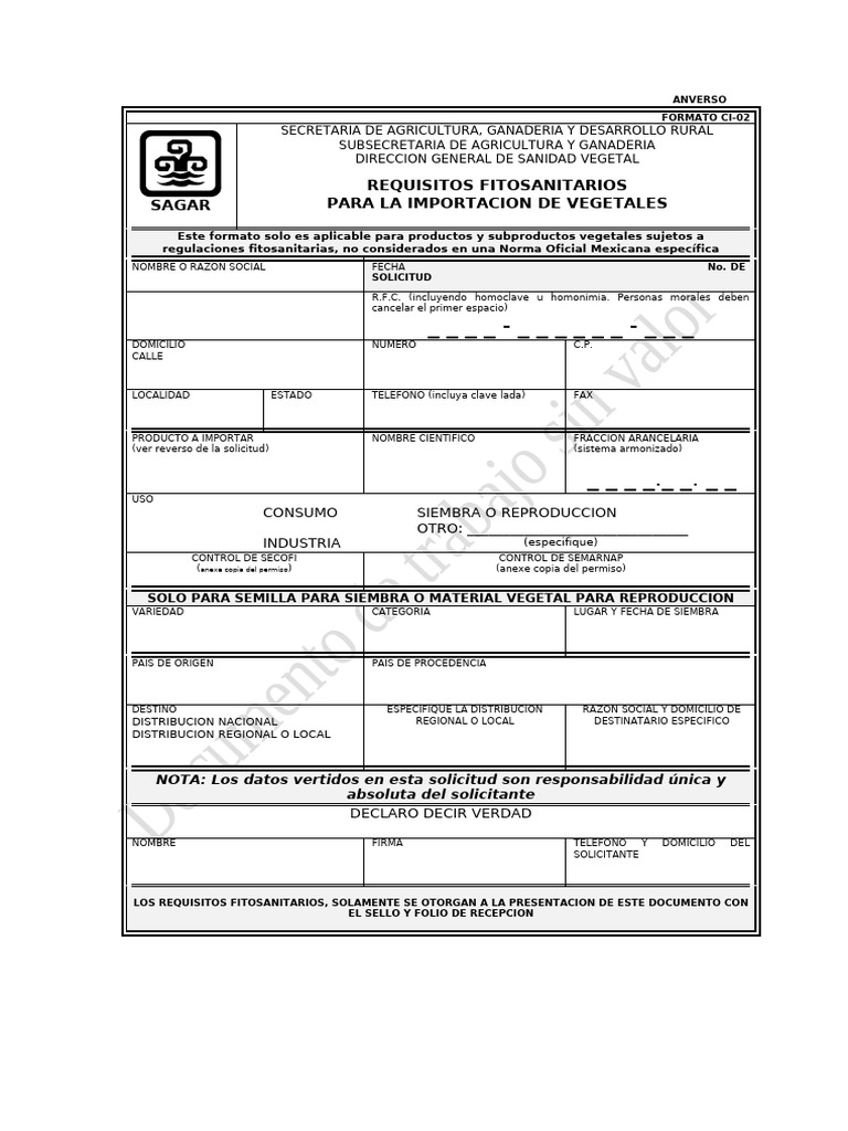 U3 Act1 Caso2 Formato de Solicitud | PDF | Plaga (organismo) | Agricultura