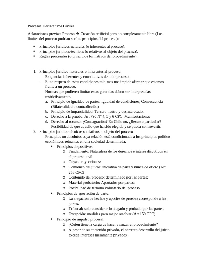 Procesos Declarativos Civiles | PDF | Mandato | Ley procesal