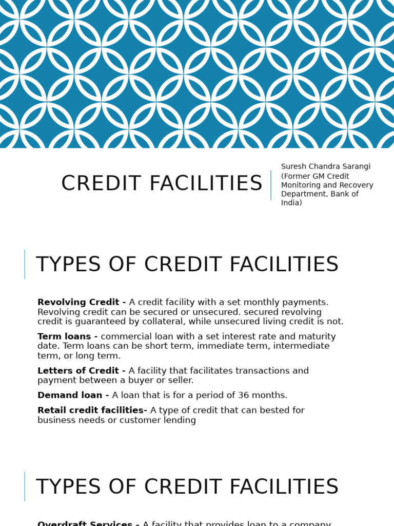 Credit Facilities | PDF | Loans | Finance & Money Management
