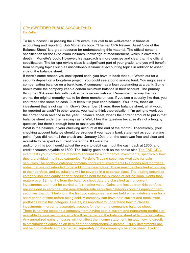 Cpa Course | PDF | Debits And Credits | Equity (Finance)