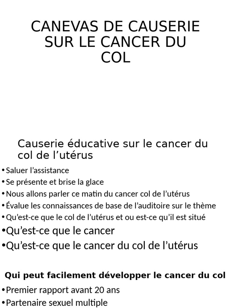 Causerie Educative Canevas | PDF