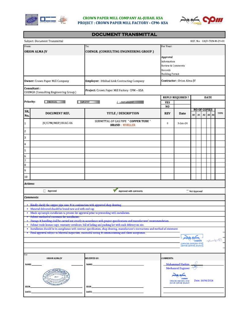 Submittal - GAS - Pipe - Approval | PDF