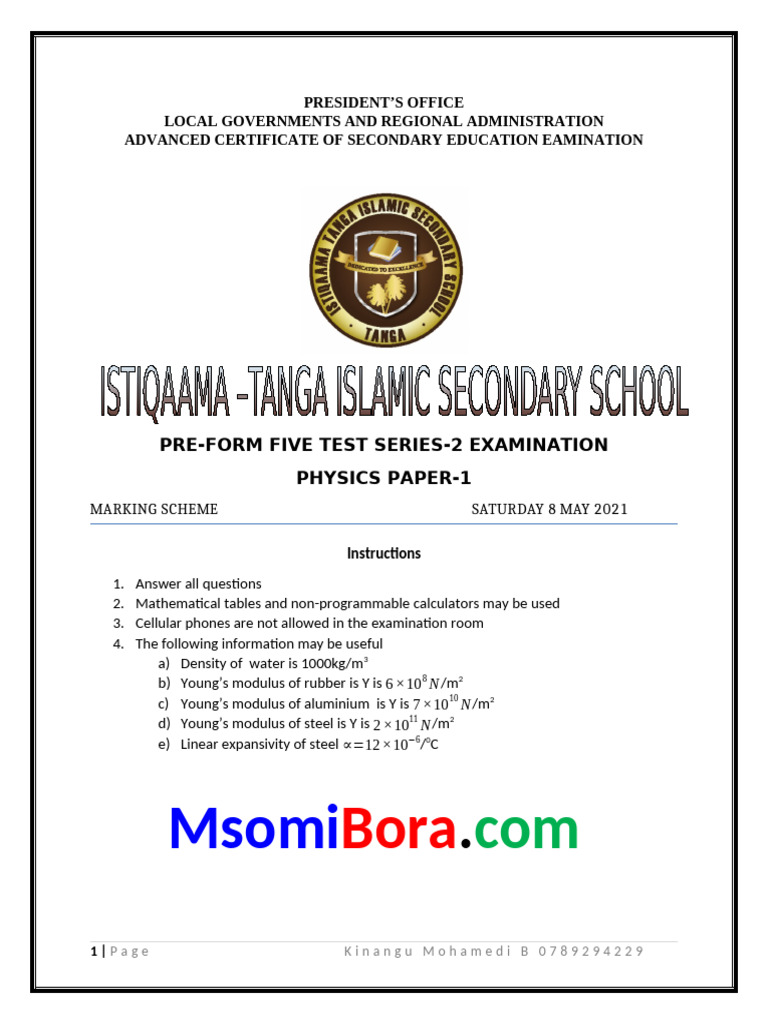 Physics Paper-1, Series 2 Ms | PDF | Mechanics | Classical Mechanics